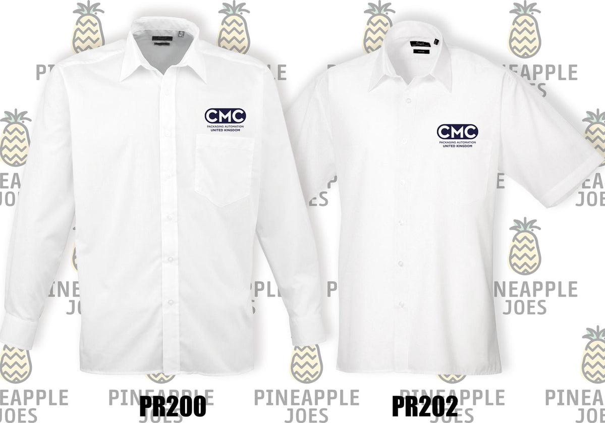 CMC Cotton Shirt (Navy Logo) - White — Pineapple Joe's